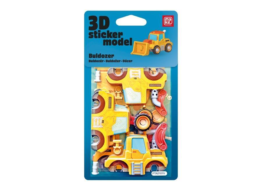 3D Sticker Model Stavební stroje Buldozer - MAKE- Inky papírnictví